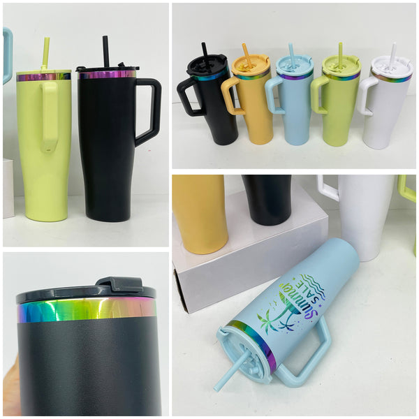 🌈BruMate Style 40oz Curved Shape Rainbow Underneath Handle Tumbler 20p ...